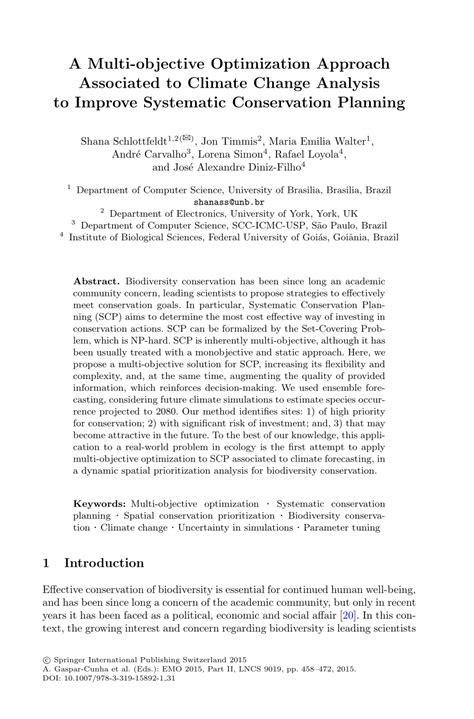 pdf a multi objective optimization approach associated to climate