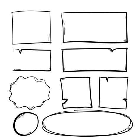 Premium Vector Set Doodle Hand Draw Textbox Vector Isolates In White