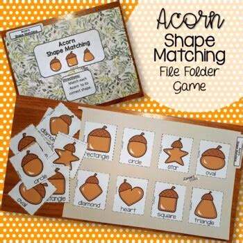 Acorn Shape Matching File Folder Game FALL By Limars Stars TPT