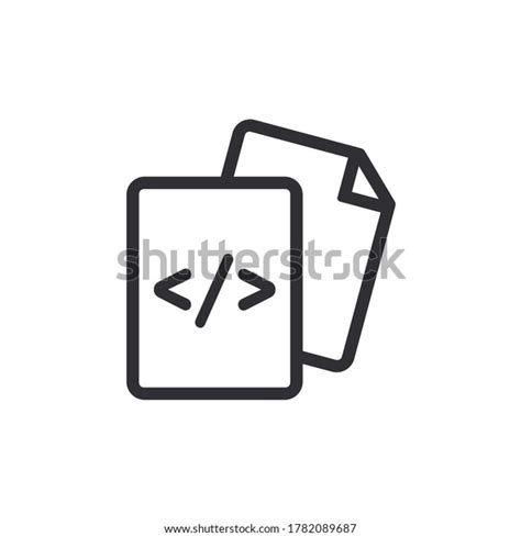 Document Icon Code Icon Office Document Stock Vector Royalty Free