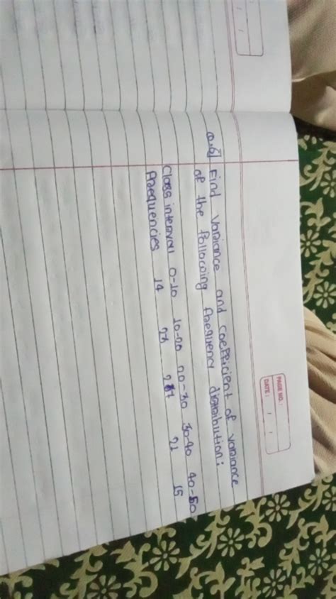 Find Variance And Coefficient Of Variance Of The Following Frequency Dist