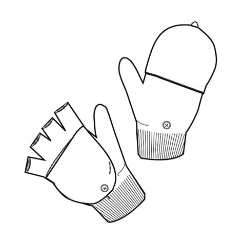 Premium Vector Ribbed Fingerless Gloves Flat Drawing Vector Design