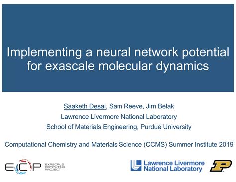 Implementing A Neural Network Potential For Exascale Molecular Dynamics Ppt