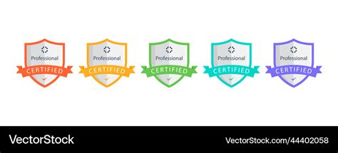 Certification Shield Badge Royalty Free Vector Image