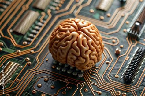 Brains Synapses Replaced By Motherboard Connectors And Circuits Visualizing The Concept Of