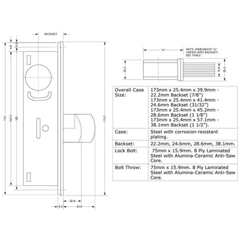 Adams Rite Ms1850 Mortice Deadlock Case 38mm Saa