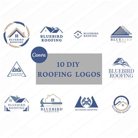 10 Diy Roofing Logo Templates For Canva Roofing Business Logo