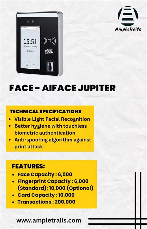 Essl Aiface Jupiter Face Fingerprint Attendance Machine