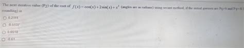The Next Iterative Value P2 Of The Root Of