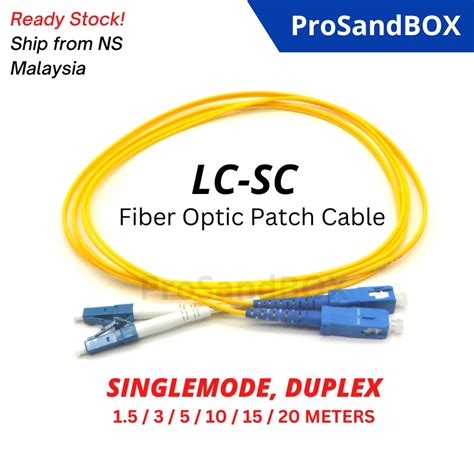 Lc Sc Single Mode Duplex Fiber Optic Patch Cord Cable For Lan Cctv Ftth 1 5m 3m 5m 10m 15m 20m