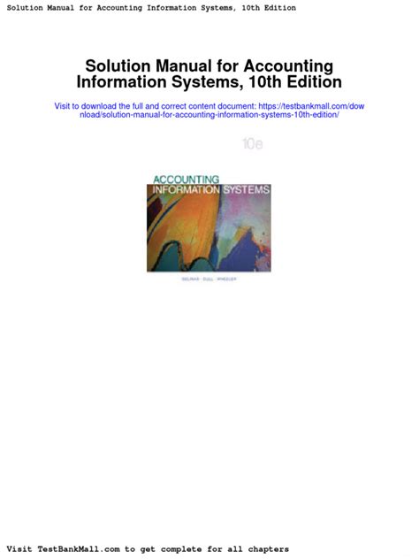 solution manual for accounting information systems 10th edition pdf
