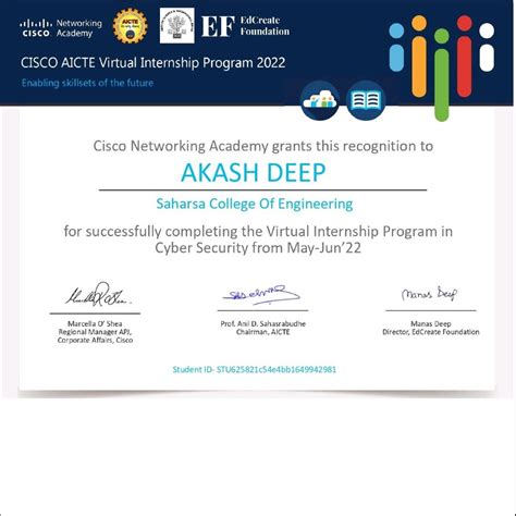 Akash Deep On Linkedin Cibersecurity Cisco Cisconetworking Aicte Programming