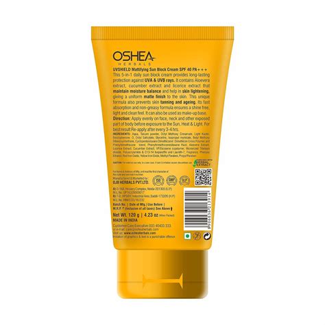 Oshea Herbals Uvshield Sun Block Cream Spf 40 Pa Broad Spectrum Sun Protection Buy Now With