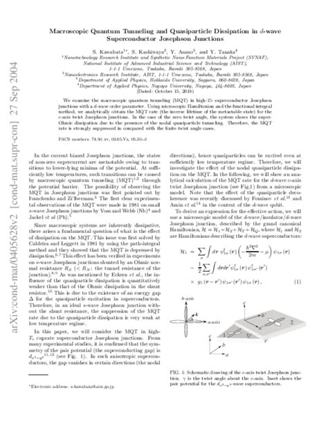 Pdf Macroscopic Quantum Tunneling And Quasiparticle Dissipation Ind