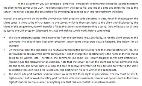Solved End Of Client Program Using Udp Server Program Chegg