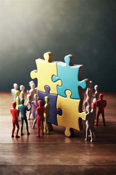 Puzzle Pieces Connected To Represent Teamwork Stock Illustration Illustration Of Teamwork
