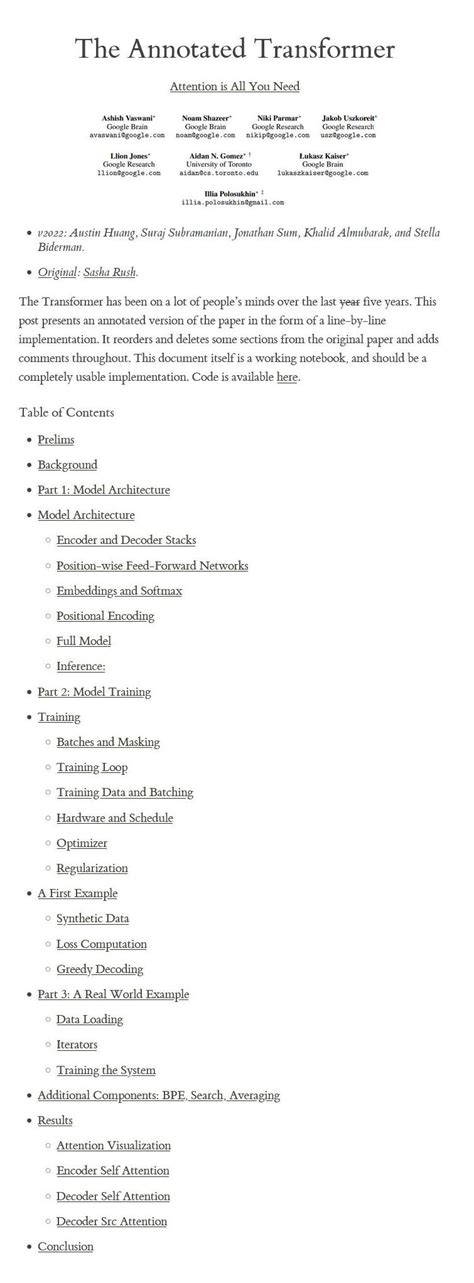Annotated Transformer Hacker Notes