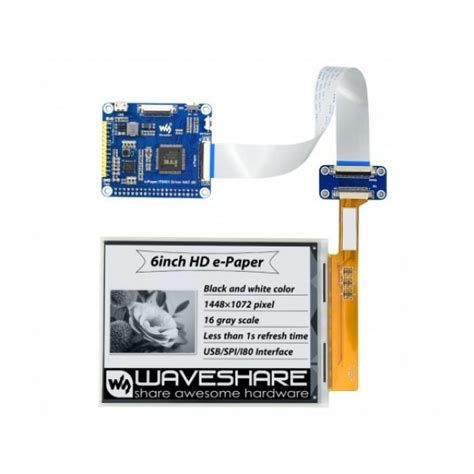 Waveshare 6 Inch Hd E Ink E Paper Display Hat Ws 17590