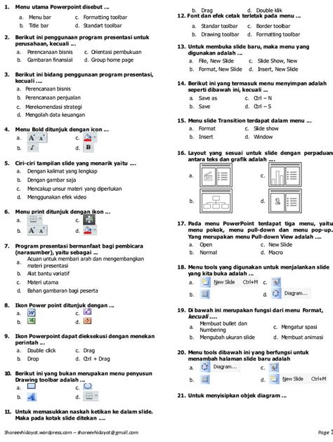 1 Menu Utama Powerpoint Disebut A Menu Studyx