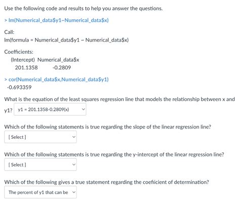 Use The Following Code And Results To Help You Answer Chegg Com