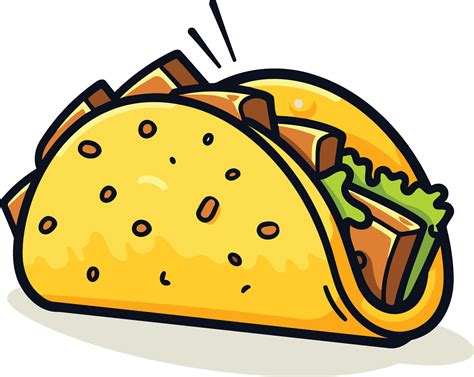 Un Alegre Dibujos Animados Ilustración De Un Delicioso Tacos Perfecto