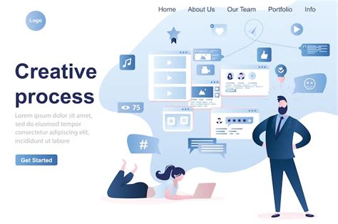 Premium Vector Creative Teamwork Businessman And Woman Programmer