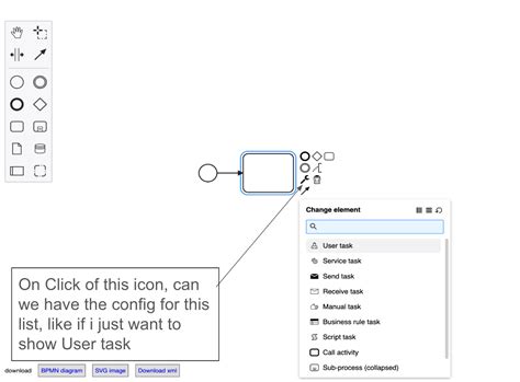 On Click Of Element Setting Can We Have The Control On List Of Options
