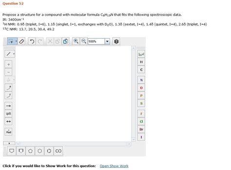 Solved Question 52 Propose A Structure For A Compound With