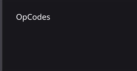 Opcodes Shoukaku Docs