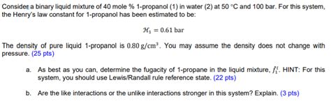 solved consider a binary liquid mixture of 40 mole