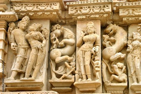 Khajuraho Western Group Of Temples Erotic Sculptures Of Khajuraho Stock Photo Adobe Stock