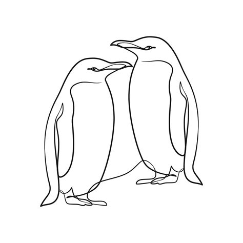 Penguin Continuous One Line Art Drawing 18815661 Vector Art At Vecteezy
