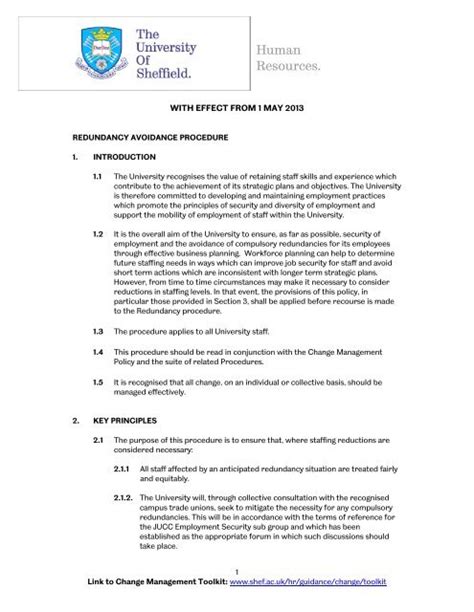 Redundancy Avoidance Procedure