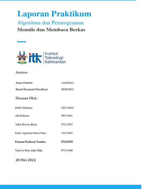 Laporan Tugas Algoritma Pemrograman Pdf