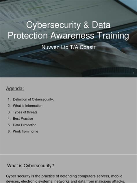 Cybersecurity Data Protection Awareness Training 1 3 Pdf Security Computer Security