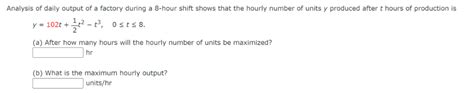 Solved Analysis Of Daily Output Of A Factory During A 8 Hour