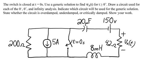 Solved Do Not Use S Domain Analysis The Switch Is Closed At