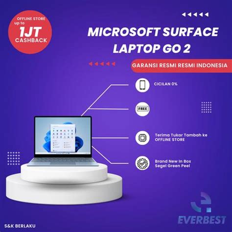 Jual MICROSOFT SURFACE LAPTOP GO 2 Kota Malang EVERBEST GADGET ELECTRONIK Tokopedia