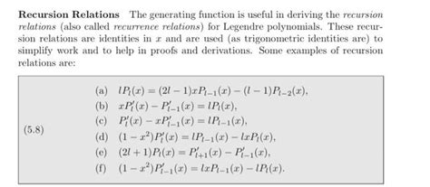 Solved Recursion Relations The Generating Function Is Useful