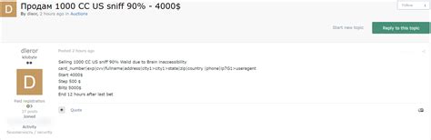 A Threat Actor Allegedly Is Selling 1000 Cc From Usa