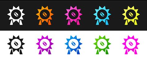 흑백 배경에 고립 된 커피 아이콘에 대한 메달을 설정합니다 프리미엄 품질의 커피 배지 벡터 일러스트레이션 검은색에 대한 스톡