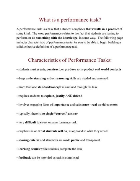 Creating Performance Tasks Easy Steps