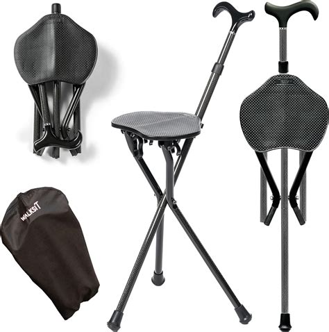 Folding Cane Seat Carbon Fiber Walking Stick With Chair