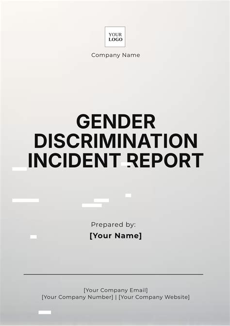 Free Gender Discrimination Incident Report Template To Edit Online