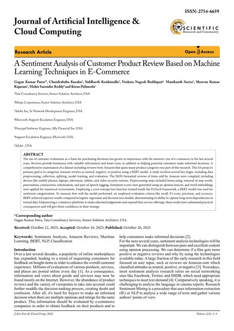 Pdf A Sentiment Analysis Of Customer Product Review Based On Machine Learning Techniques In E