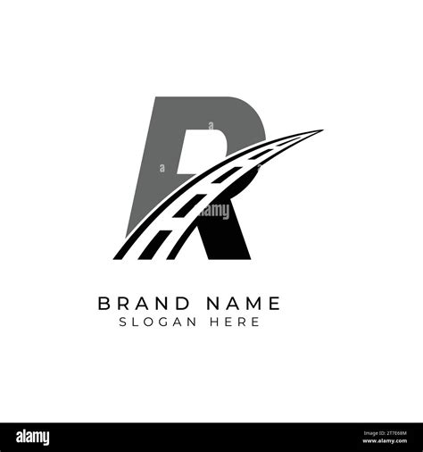 Letter R Logo Asphalt For Identity Construction Template Vector