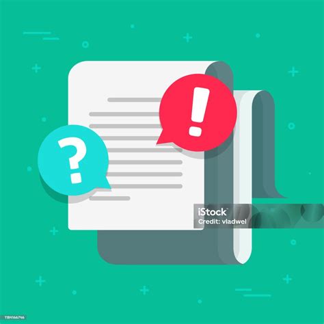 문서 및 경고 또는 오류 알림 거품 벡터 아이콘 느낌표 메시지 또는 주석 기호 주의 또는 경고 주의 표시 현대 디자인 플랫 만화 긴 종이 텍스트 파일 콘텐츠 기민에 대한