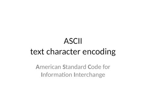 Pptx Ascii Text Character Encoding Dokumentips