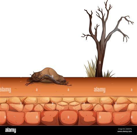 Background Design With Rock And Tree Stock Vector Image Art Alamy