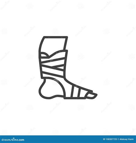 Orthopedic Ankle Bandage Line Icon Stock Vector Illustration Of Logo Human 158307725